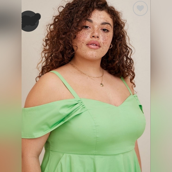 torrid | Dresses | Torrid Disney Tinkerbell Stretch Poplin Off Shoulder ...